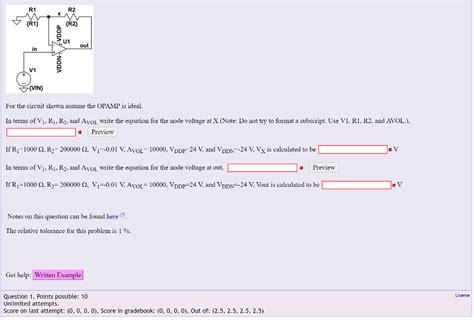 solved r1 r2 r1 a r2 u1 out in v1 vin for the circuit