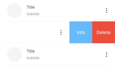 ios show table view cell actions on the more button clicked stack