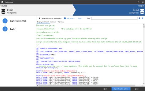 using the deployment wizard sql data compare 14 product documentation