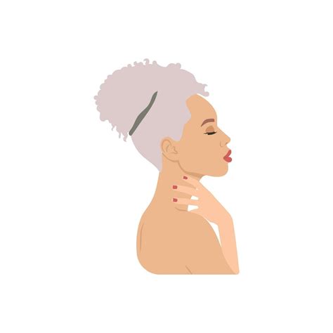 Woman Hugging Herself Love And Self Care Vector Illustration The