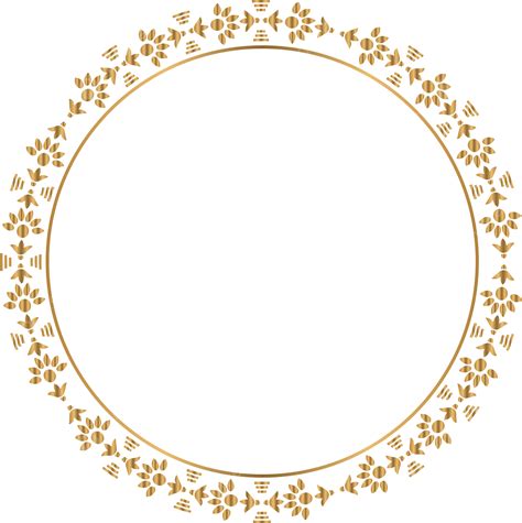 Marco De Círculo Dorado Con Diseño De Elemento De Adorno Floral De Lujo