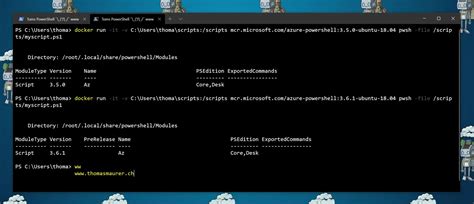 run azure powershell in a docker container thomas maurer