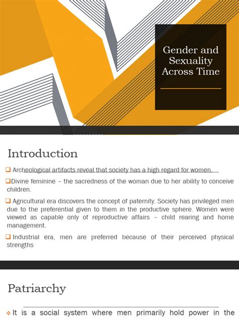 Gender And Sexuality Across Time Pdf Patriarchy Woman