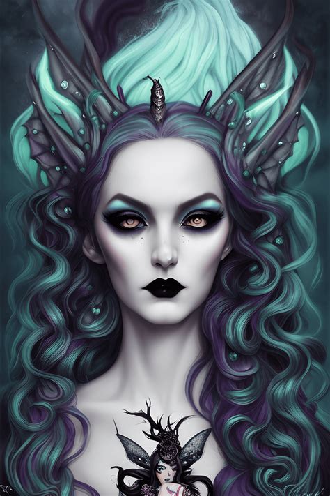 Gothic Druid Witch Dragon Goddess Fairy Rockabilly Graphic · Creative