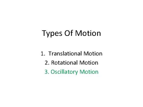 Oscillations By M P Chaphekar Types Of Motion