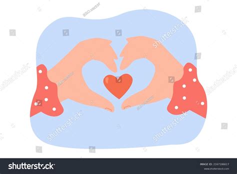 Hands Making Heart Gesture Flat Vector Stock Vector Royalty Free