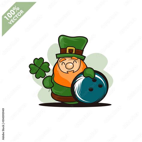 Bowling Ball Happy Saint Patricks Day Theme Cartoon Character With