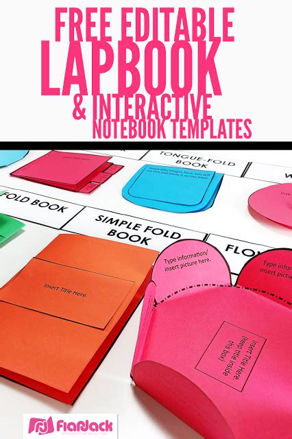 free editable lapbook interactive notebook templates flapjack
