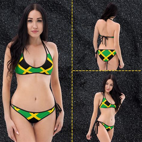 Jamaica Bikini Jamaican Flag Swimsuit Jamaican Clothing Etsy Hot Sex