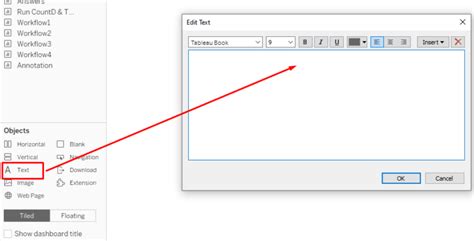 how to insert a simple text box into a tableau worksheet datameer