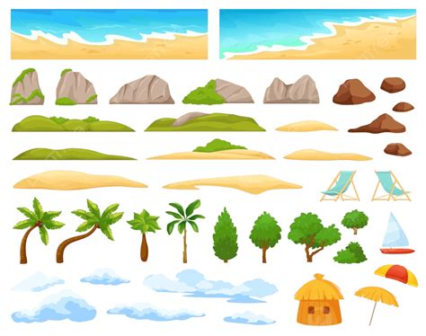해변 풍경 요소 바다 해안 의자 모험 나무 Png 일러스트 및 벡터 에 대한 무료 다운로드 Pngtree