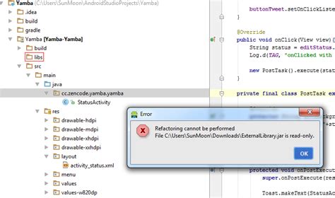 java why does it keep say refactoring cannot be performed when i