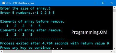program in c and c to remove duplicate elements from array