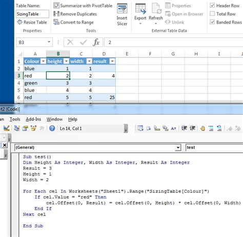 excel vba for each loop with if statement and structured references