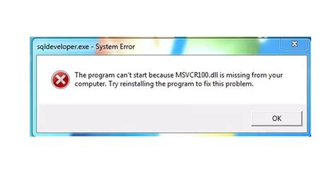 the program cant start because msvcr110 dll is missing from your