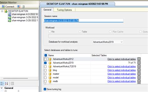 sql server analyze query in database engine tuning advisor