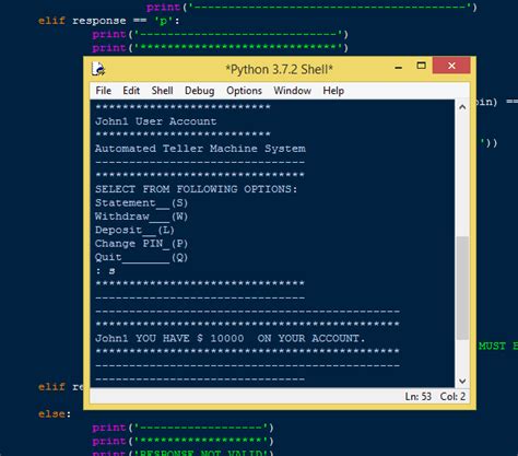 automated teller machine system using python with source code free