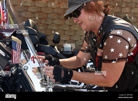 Piedmont Patriot Guard Ppg Rider Sue Mcnally Places A Sticker On Her