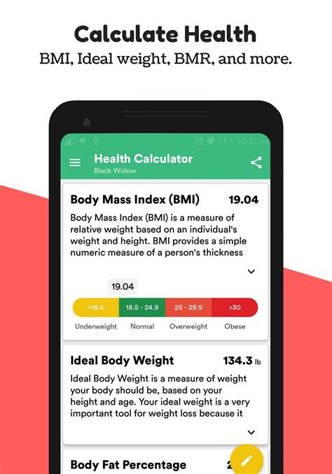 body mass index and ideal weight calculator for android