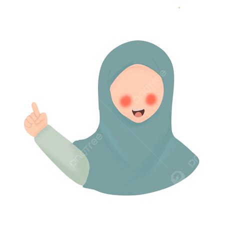 Linda Chica Musulmana Clipart Levantando La Mano Png Dibujos Levantar