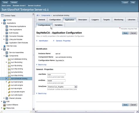 scheduler application configuration scheduler binding component user s