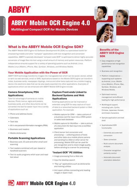 pdf what is the abbyy mobile ocr engine sdk benefits of the