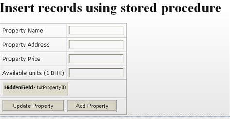 inserting form data into database using stored procedure in aspnet c images