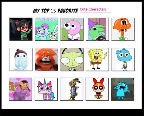 My Top 15 Favorite Cute Characters By Earthbluewolf On Deviantart