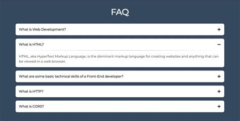 accordion faq using html css and javascript source code