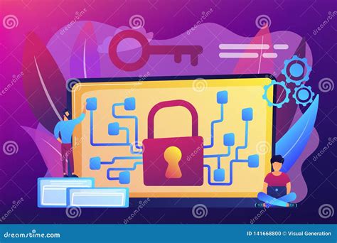 cryptography and encryption concept vector illustration stock vector