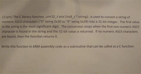 solved 11pts the c library function uint32 t atol int8 t