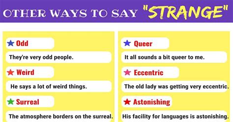 Another Word For “strange” List Of 65 Synonyms For “strange”