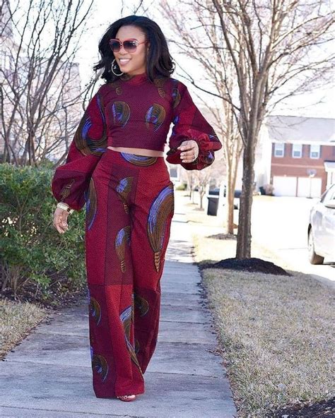 African Wax Top And Pants African Print Pants Ankara Tops Ankara Pants