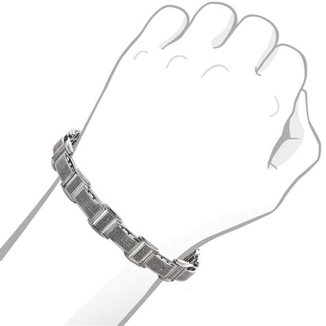 Mens Black Diamond Bracelet 2 54ct Black Rhodium Sterling Silver
