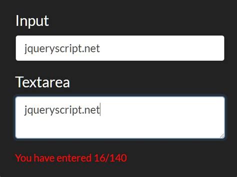 limit the number of characters in text fields jquery limittext js