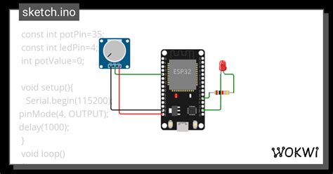 Led Brightness Controlling Using Potentiometer Wokwi Esp32 Stm32