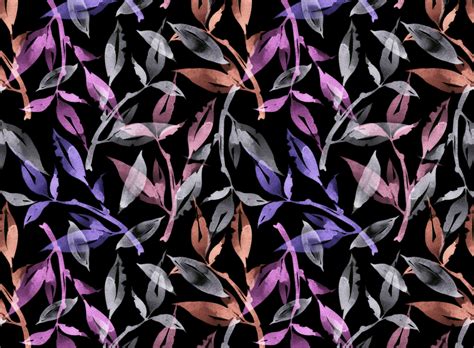 Seamless Floral Pattern Of Leaves By Anna On Dribbble