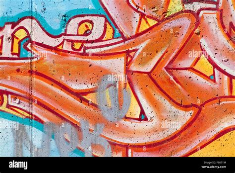 Arte En La Calle El Segmento De Un Graffiti Urbano En La Pared
