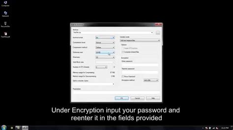 encrypt files using 7 zip youtube
