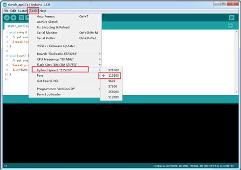 arduino ide for building compiling environment of esp8266
