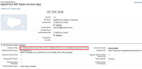 example how to get the access token credentials from salesforce