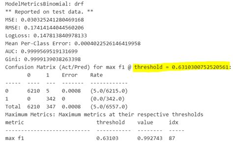 how to save the threshold from h2o model performance function in python