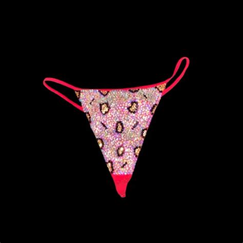 Victorias Secret Shine Strap Brazilian Thong Panty Nwt Rhinestone