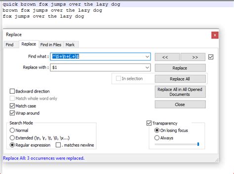 notepad why does my regex not work super user
