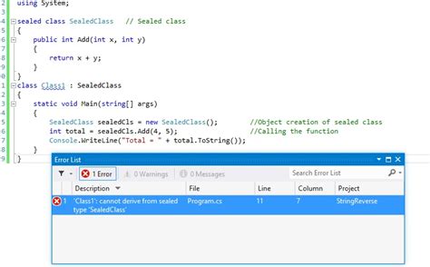 sealed class in c with real time example