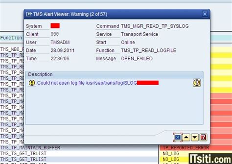 could not open log file usr sap trans log slog