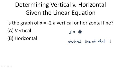 vertical and horizontal linear equations example 1 video
