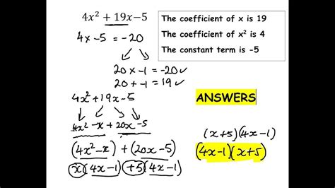 Factorising Quadratics With A Coefficient
