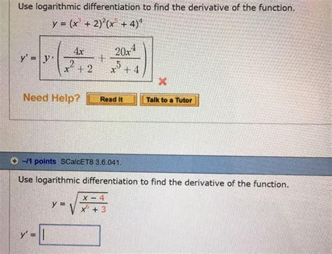 Solved Use Logarithmic Differentiation To Find The Deriva