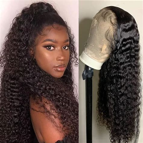 13x4 Deep Wave Lace Front Wigs Human Hair Curly Wigs For